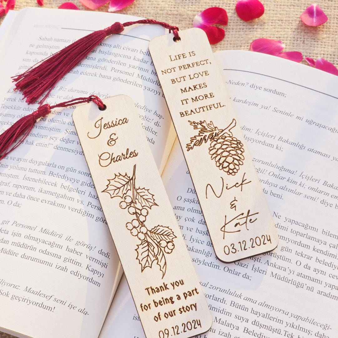 Personalized Wooden Bookmarks With Tassel, Engraved Bookmark, Birthday ...