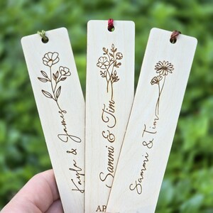 Personalized Wooden Bookmark Wedding Favors: Engraved Rustic Keepsake ...