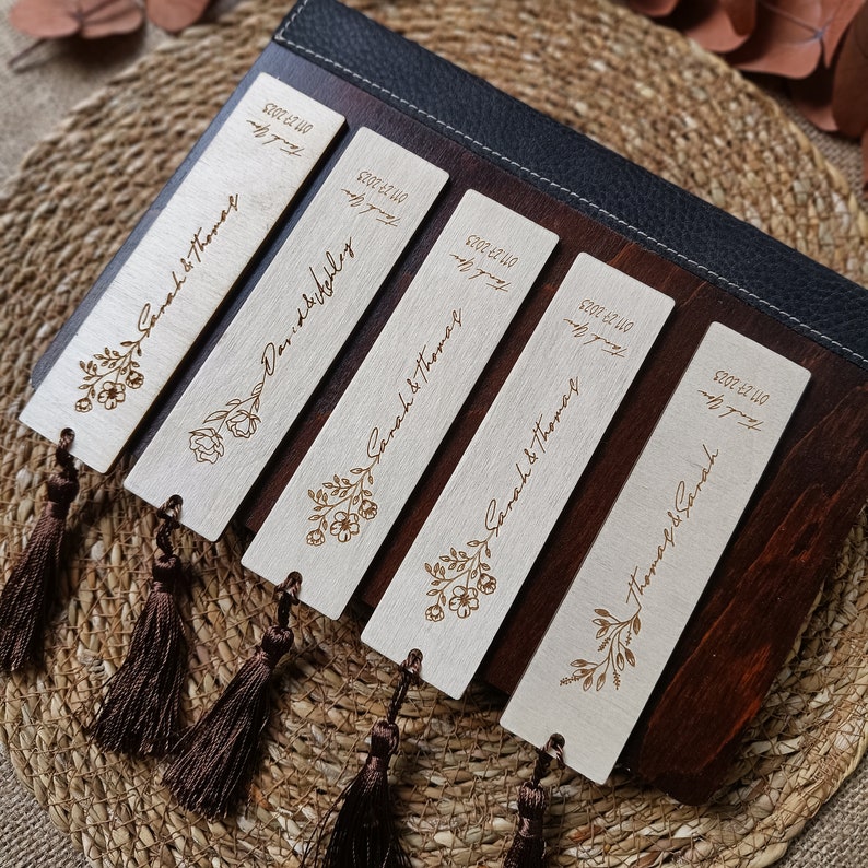Custom Wood Bookmarks With Tassel, Personalized Wooden Bookmark, Unique ...