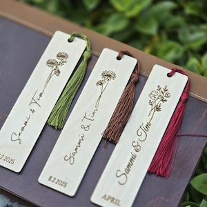 Custom Wood Bookmarks With Tassel, Personalized Wooden Bookmark, Unique ...