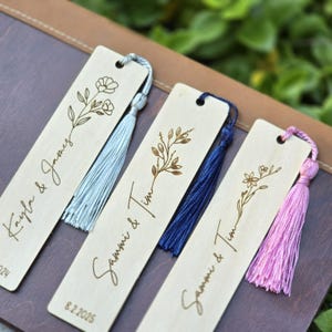 15 PCS Personalized Wooden Bookmarks With Tassel, Engraved Bookmark ...