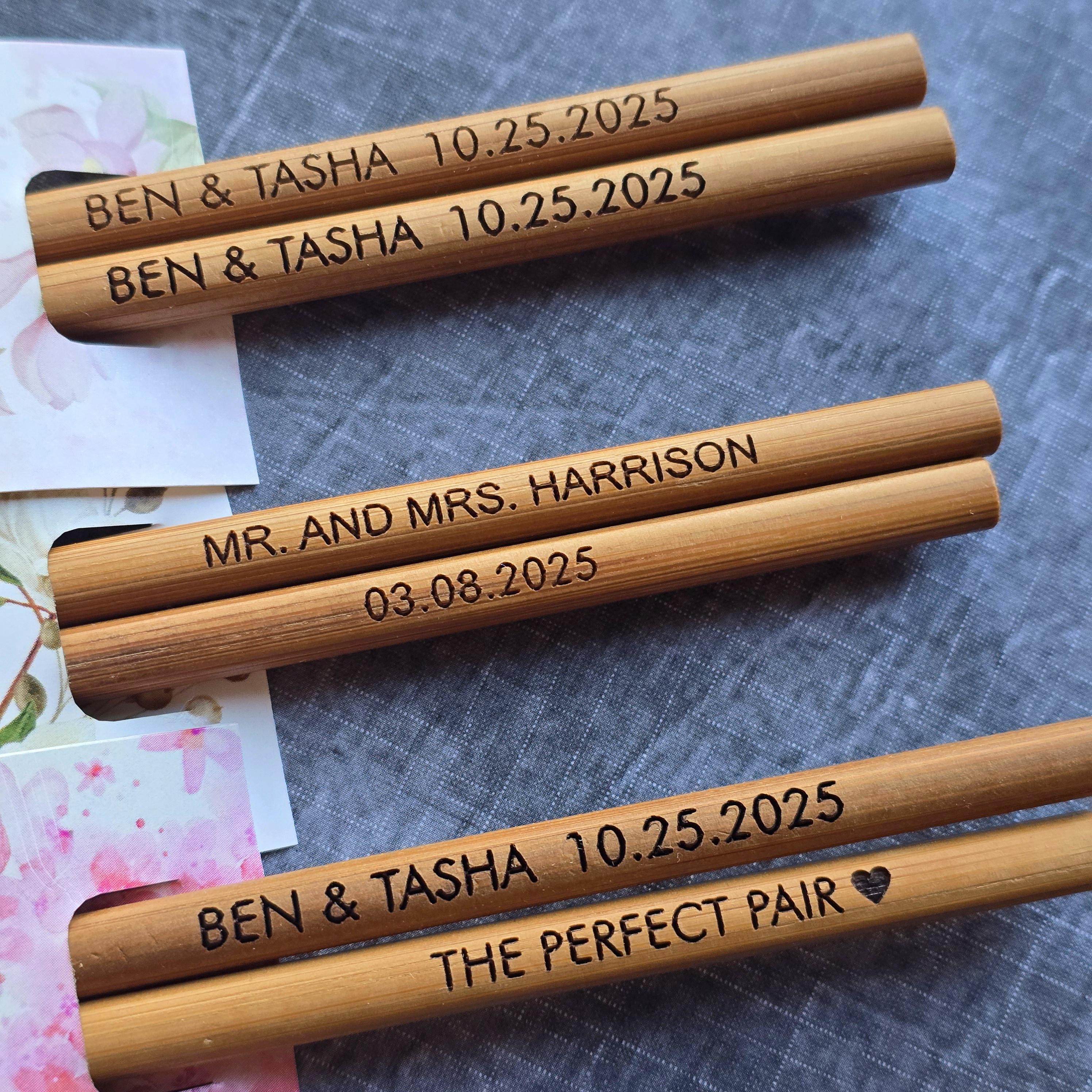 Personalized Wedding Chopstick Favors | Custom Engraved Wedding ...
