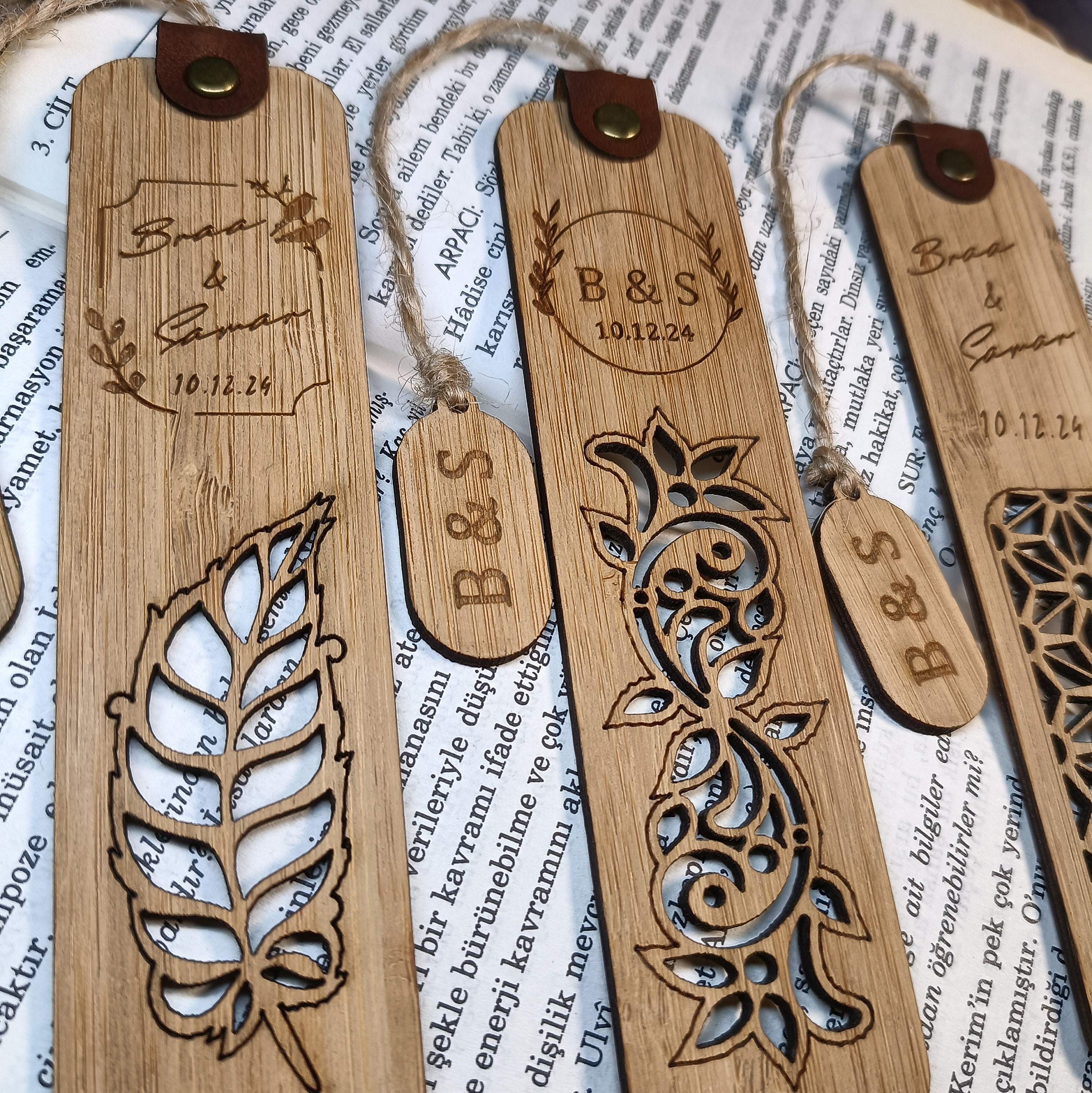 Personalized Bookmark Wedding Favors, Wood Engraved Bookmark, Bulk ...