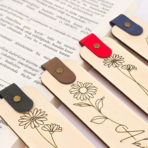Personalized Wooden Bookmark With Leather Tassel Custom Engraved Gift ...