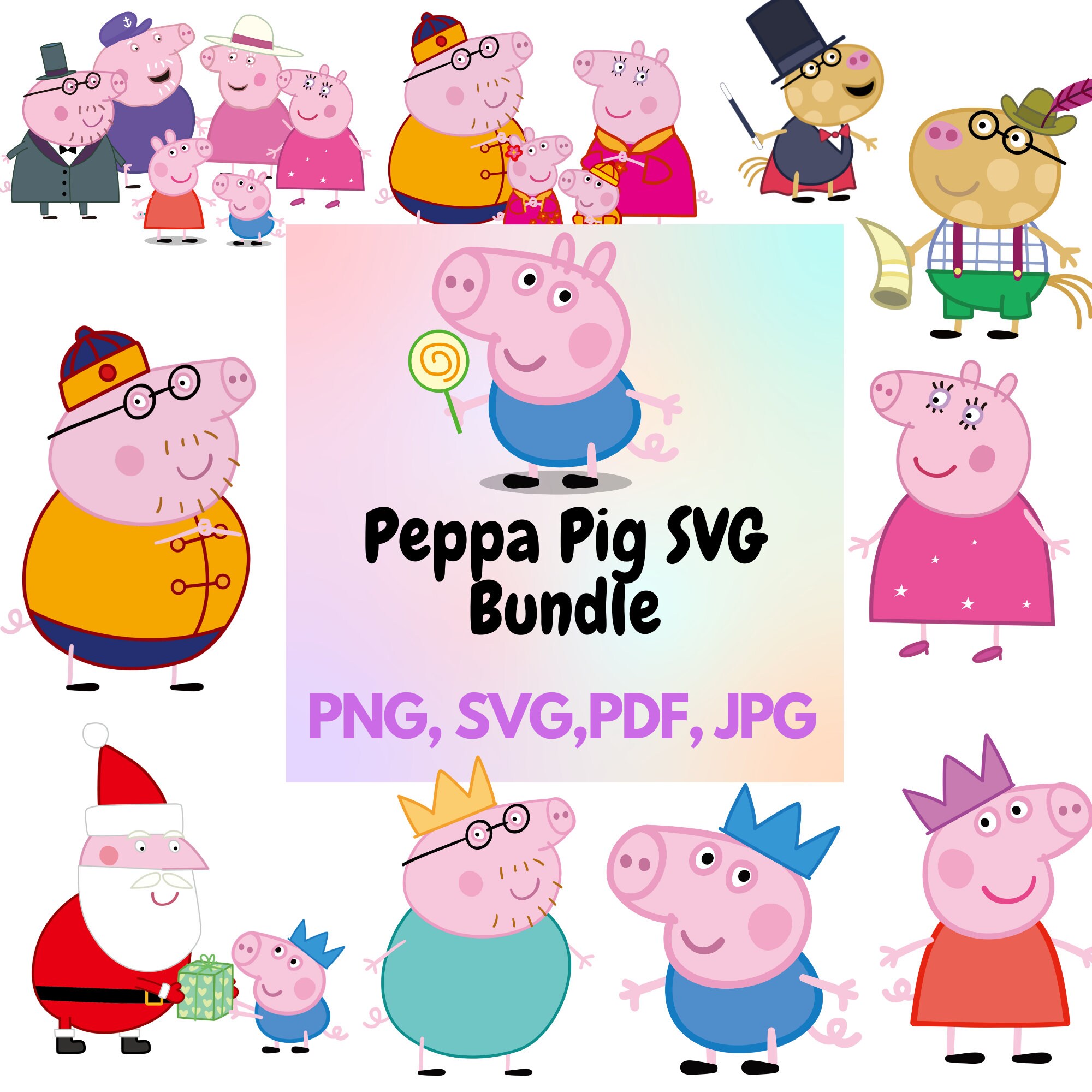 Peppa Pig SVG Peppa Pig Vector Peppa Pig SVG Bundle Peppa - Etsy
