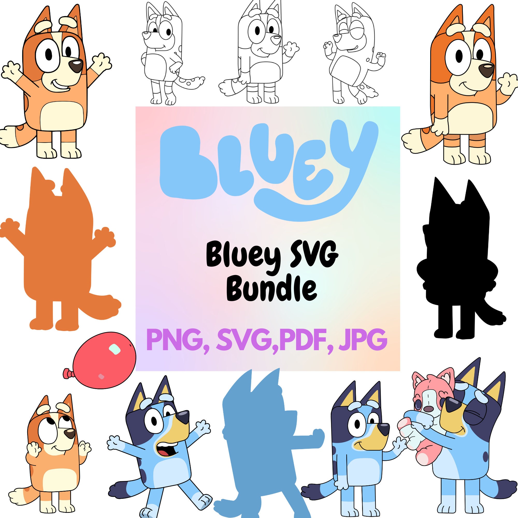 Bluey SVG Bundle Bluey Cut Files for Cricut Bluey Svg - Etsy
