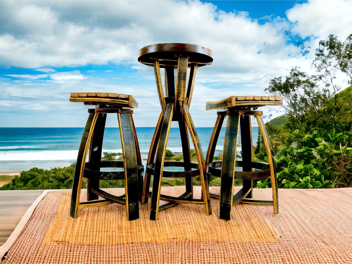 Whiskey Barrel Bar Stool With Memory Swivel Rotating Barstool Bourbon ...