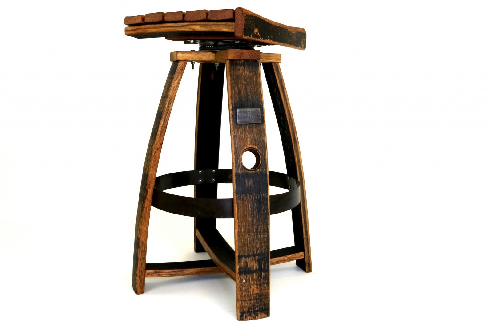 Whiskey Barrel Bar Stool With Memory Swivel - Etsy
