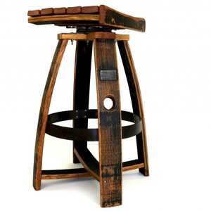 Whiskey Barrel Bar Stool With Memory Swivel - Etsy