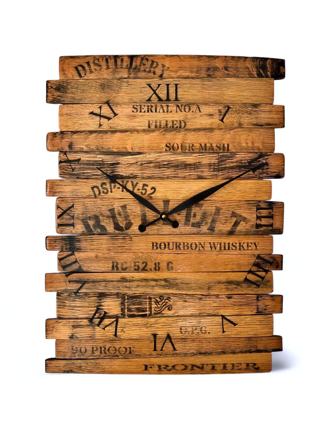 Bourbon Whiskey Barrel Clock Kentucky Distillery Decor Reclaimed Barrel ...