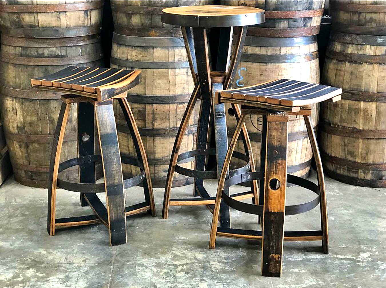 Kentucky Bar Set Whiskey Barrel Barstools and Table - Etsy