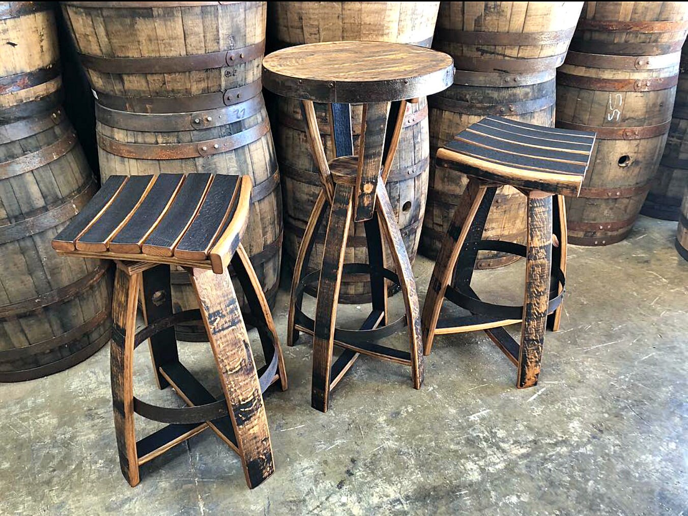 Kentucky Bar Set Whiskey Barrel Barstools and Table - Etsy