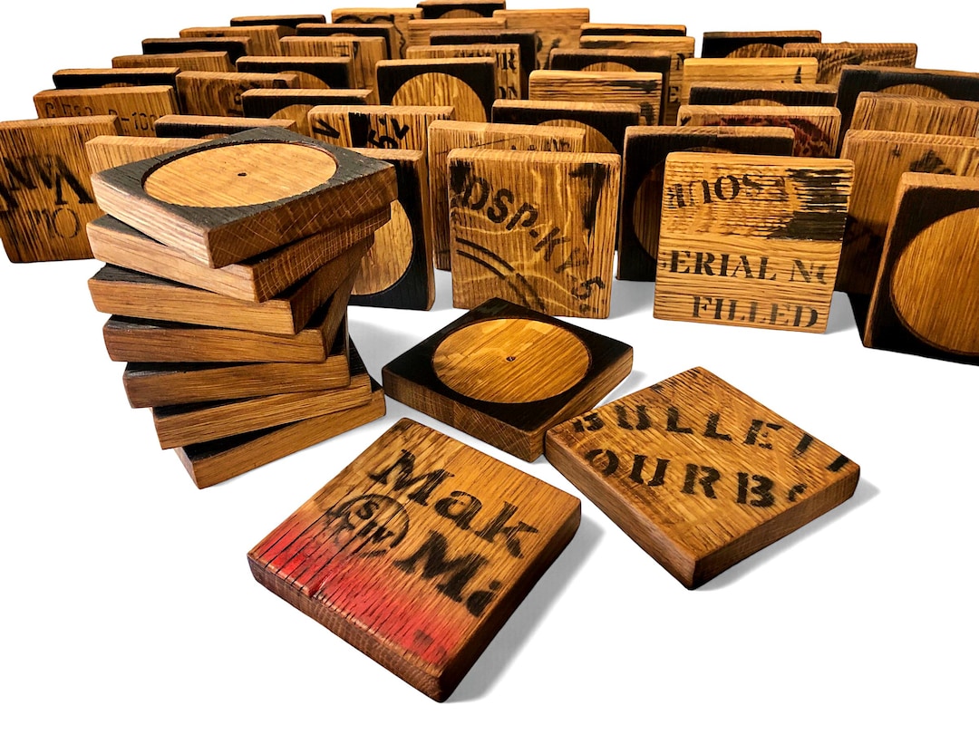 Whiskey Barrel Coasters - Random Assortment of Double Sided Coasters - Etsy