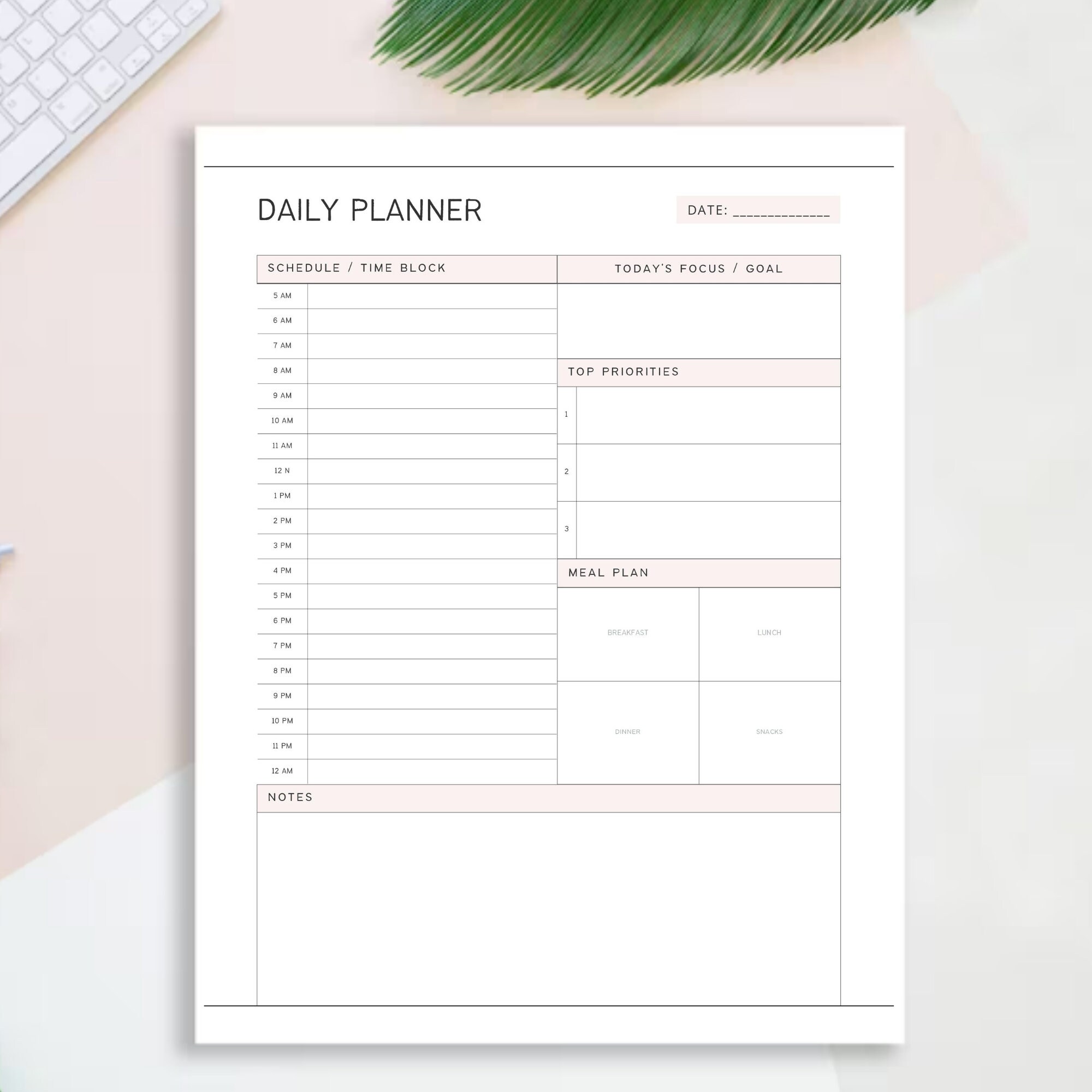 Daily Planner Printable Bundle Productivity Planner - Etsy