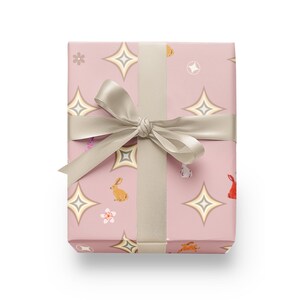 Pink Wrapping Paper Minimalist Gift Wrap Paper Bunny Gift Wrap Birthday ...