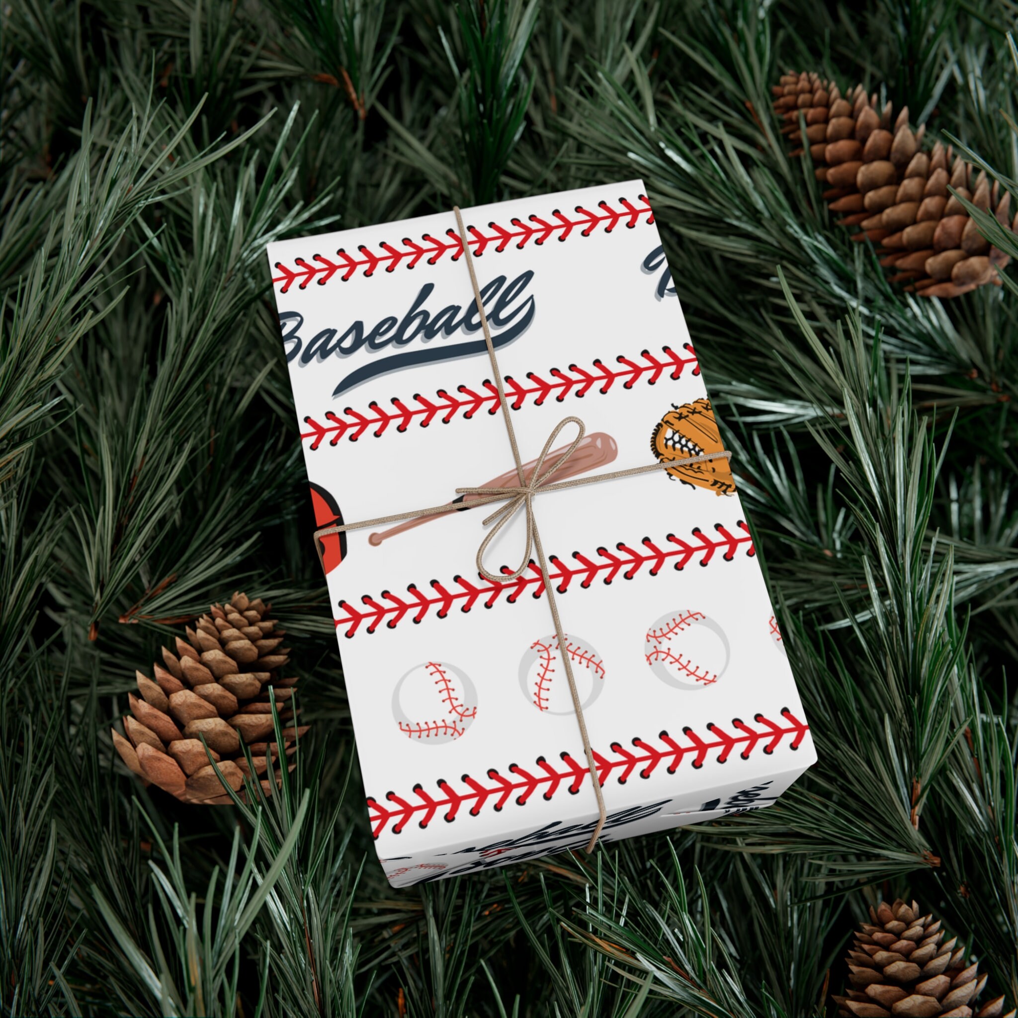 Baseball Gift Wrapping Paper Baseball Bats and Glove Gift Wrap Helmets ...