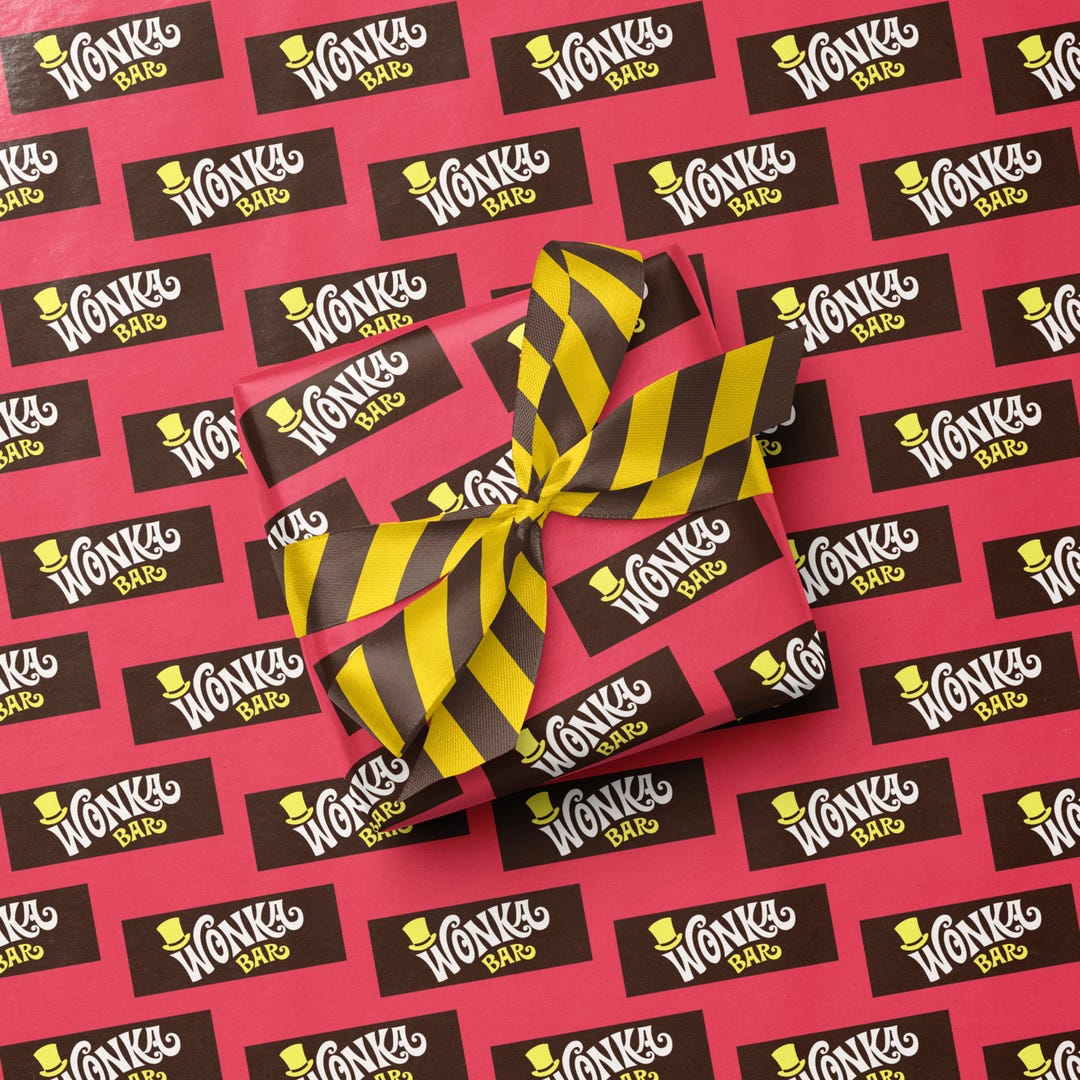 Wonka Bar Wrapping Paper Willy Wonka Gift Wrap Chocolate Wrap Paper ...