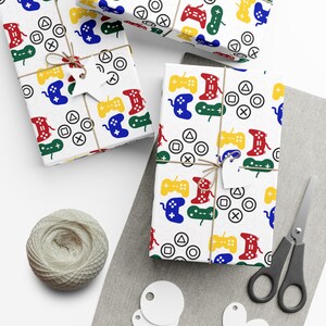 Game Console Wrapping Paper Controller Wrap Paper Gamers Wrapping Paper ...