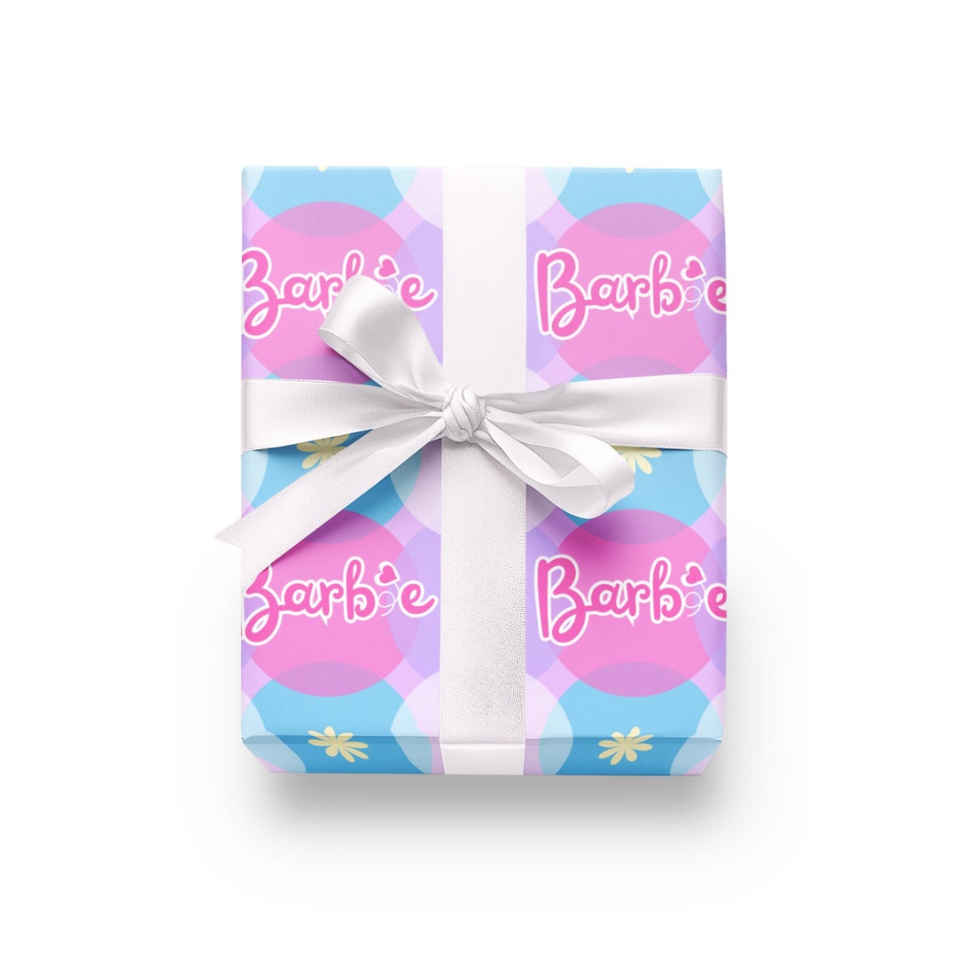 Barbie Themed Wrapping Paper Cute Gift Wrapping Flower Power Wrap Paper ...