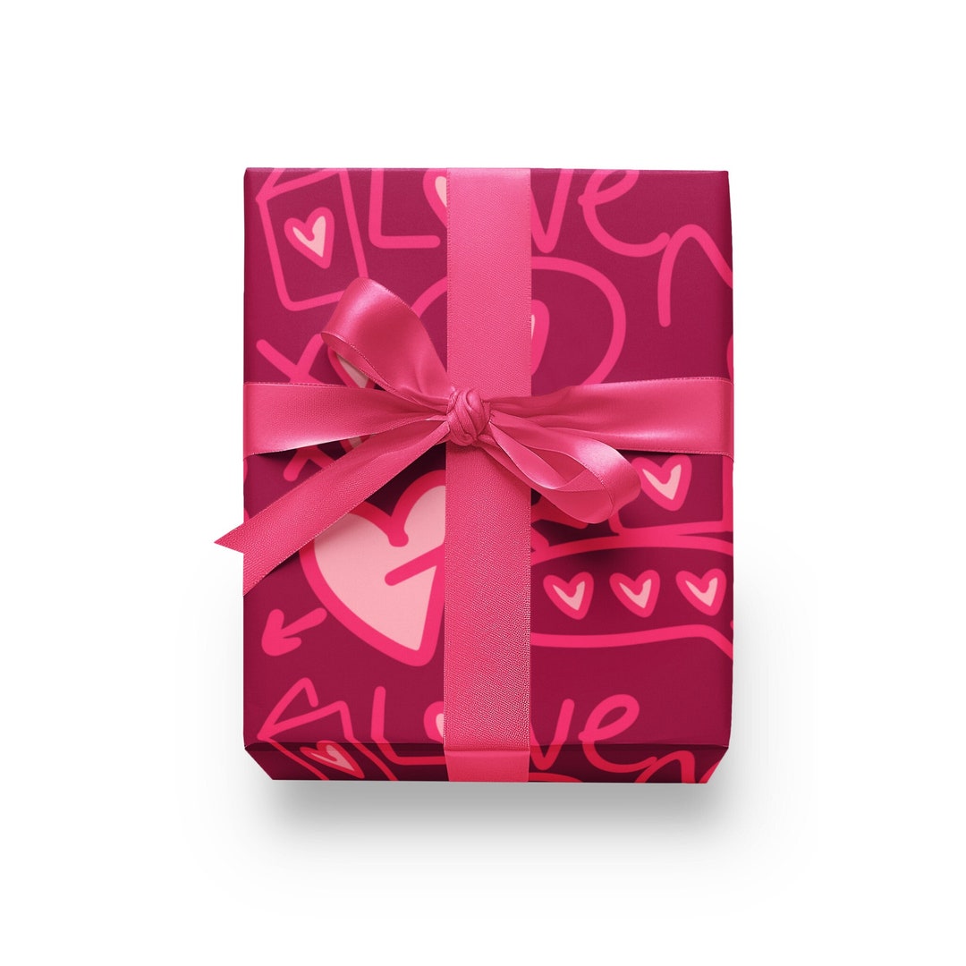 Love Gift Wrap Papers Birthday Wrapping Paper Holiday Gift Wrap Paper Funky Wrapping Paper ...