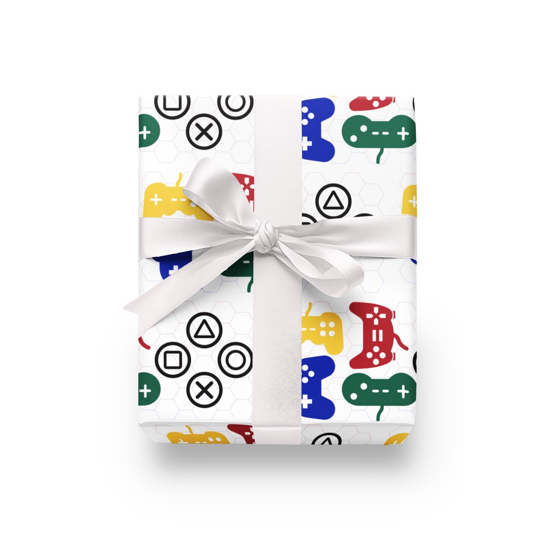 Game Console Wrapping Paper Controller Wrap Paper Gamers Wrapping Paper ...