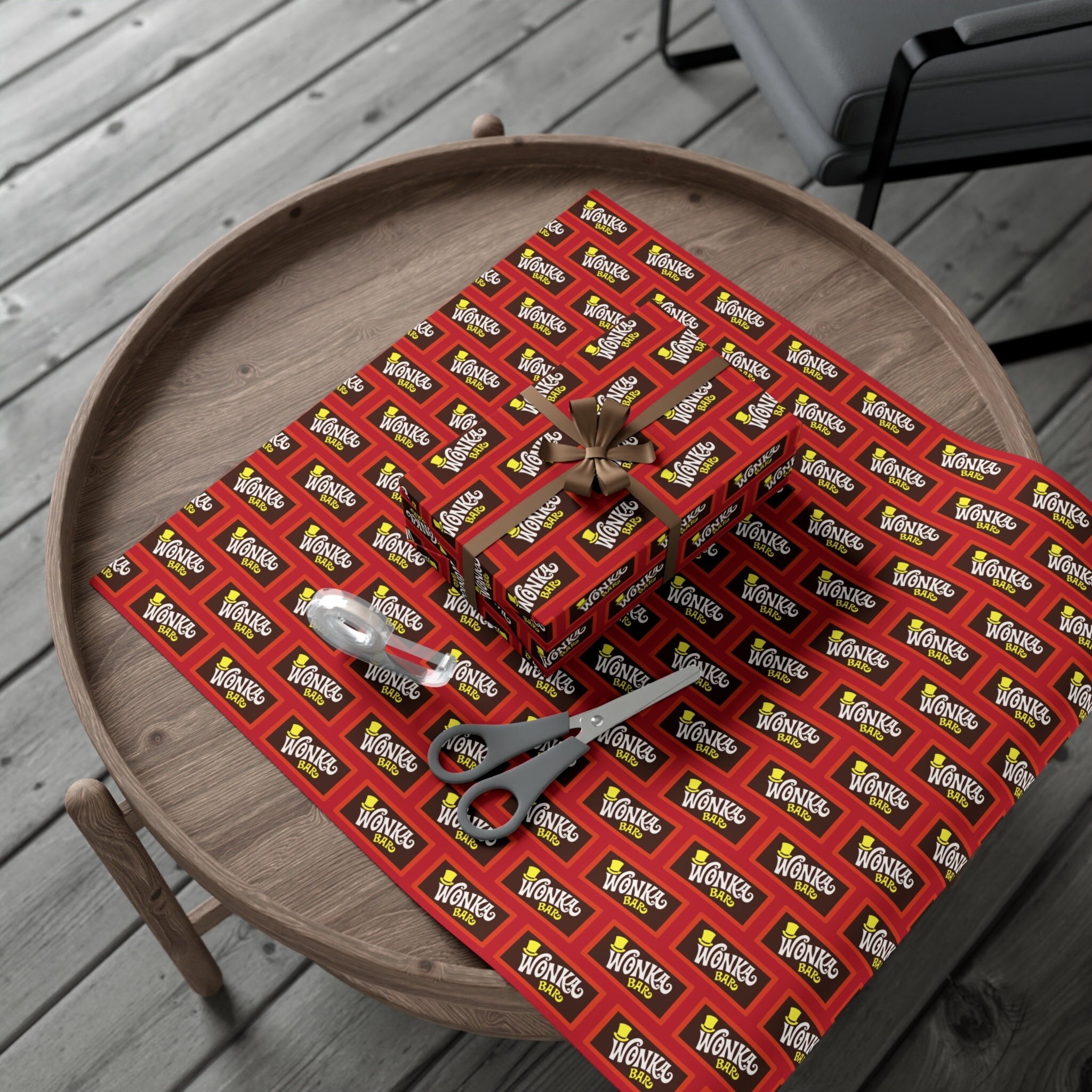 Willy Wonka Wrapping Paper Wonka Bar Wrapping Paper Chocolate Gift Wrap ...