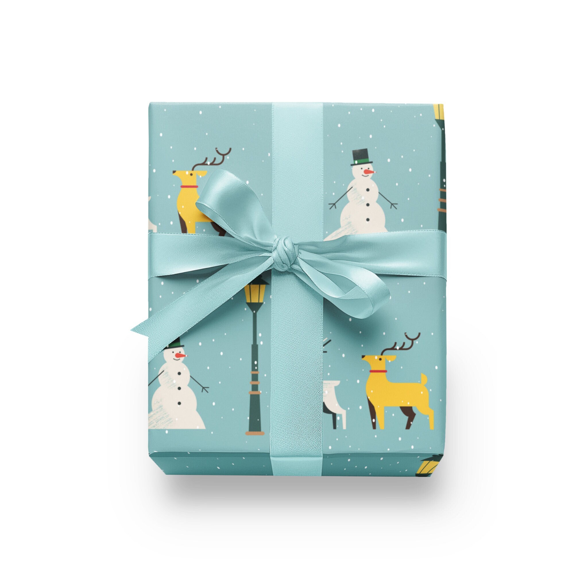 Snowman Gift Wrapping Paper Christmas Deer Gift Wrap Lamp Post Wrap ...