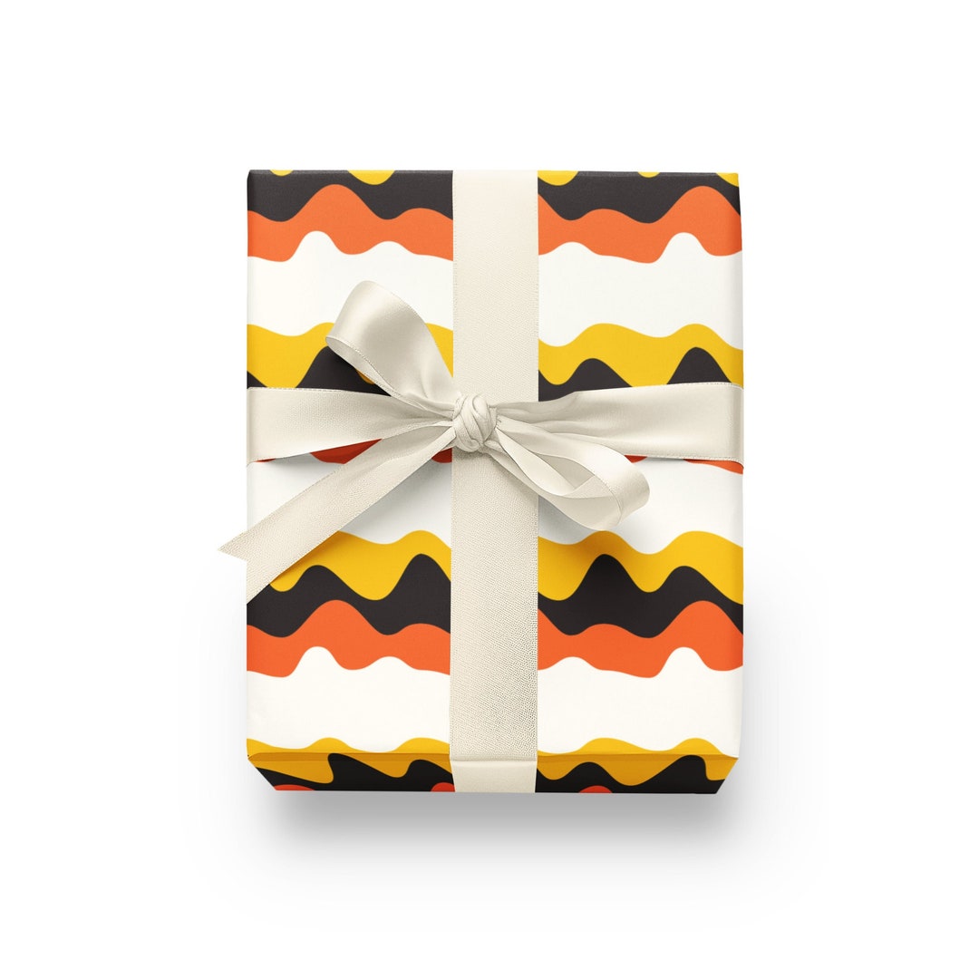 Retro Wrapping Paper Lines Gift Wrap Minimalist Wrapping Paper Birthday ...