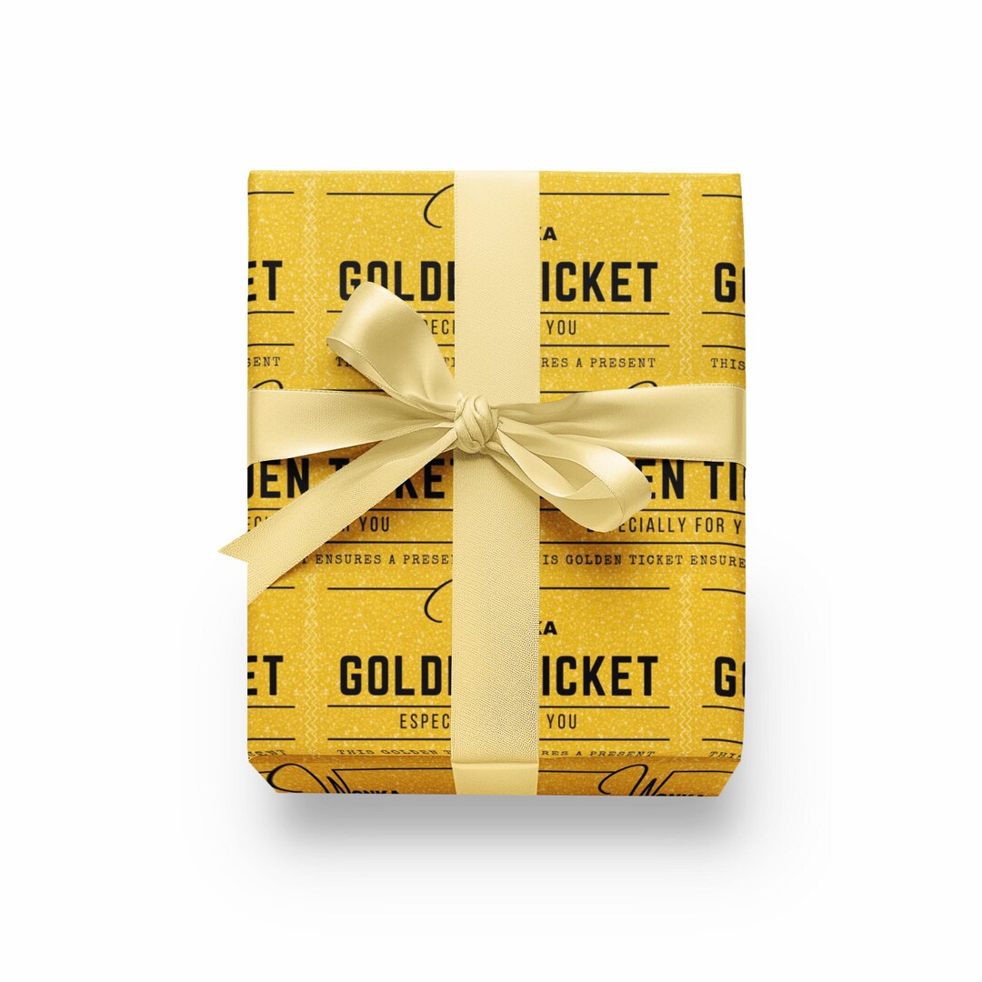 Wonka Golden Ticket Wrapping Paper Willy Wonka Gift Wrapping Movie ...