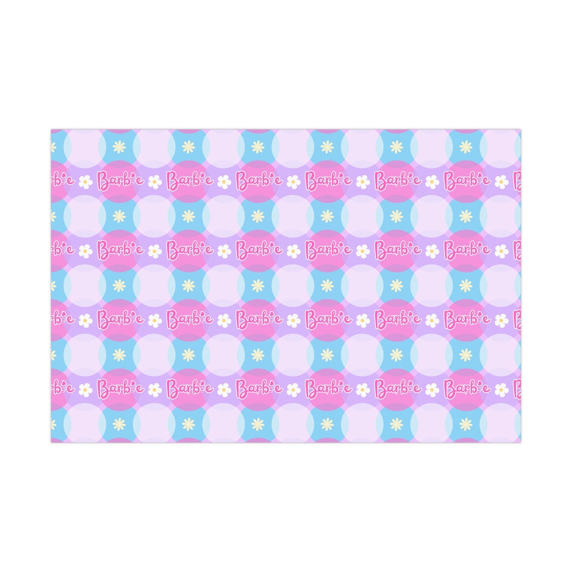 Barbie Themed Wrapping Paper Cute Gift Wrapping Flower Power Wrap Paper ...