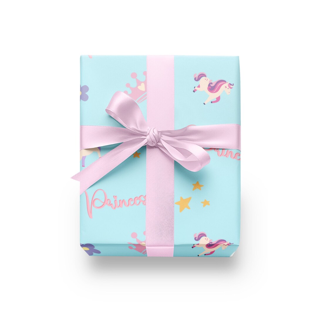 Crown Princess Gift Wrapping Paper Cute Tiara Wrap Paper Royal Coach ...