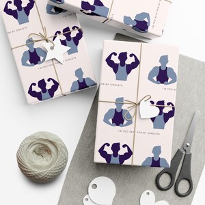 Father's Day Wrapping Paper Muscle Gift Wrapping Papers Funny Gift Wrap ...