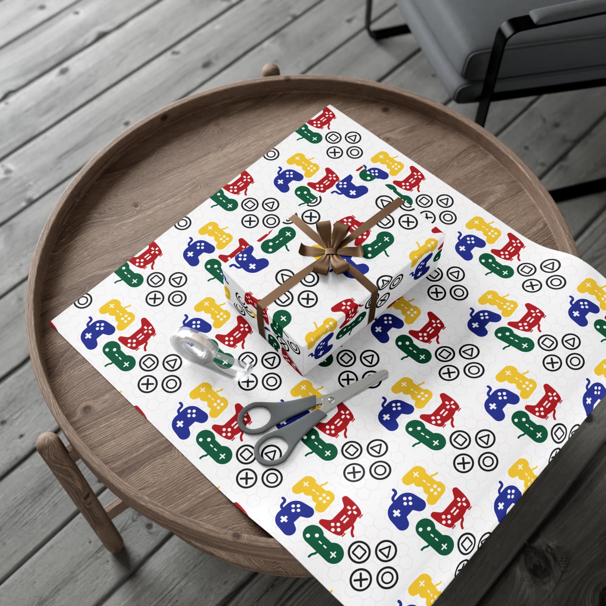 Game Console Wrapping Paper Controller Wrap Paper Gamers Wrapping Paper ...