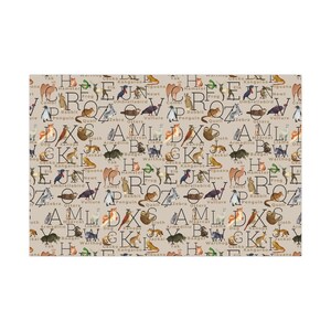 Alphabets Wrapping Paper Animal Gift Wrap Paper Letters Wrapping Paper ...