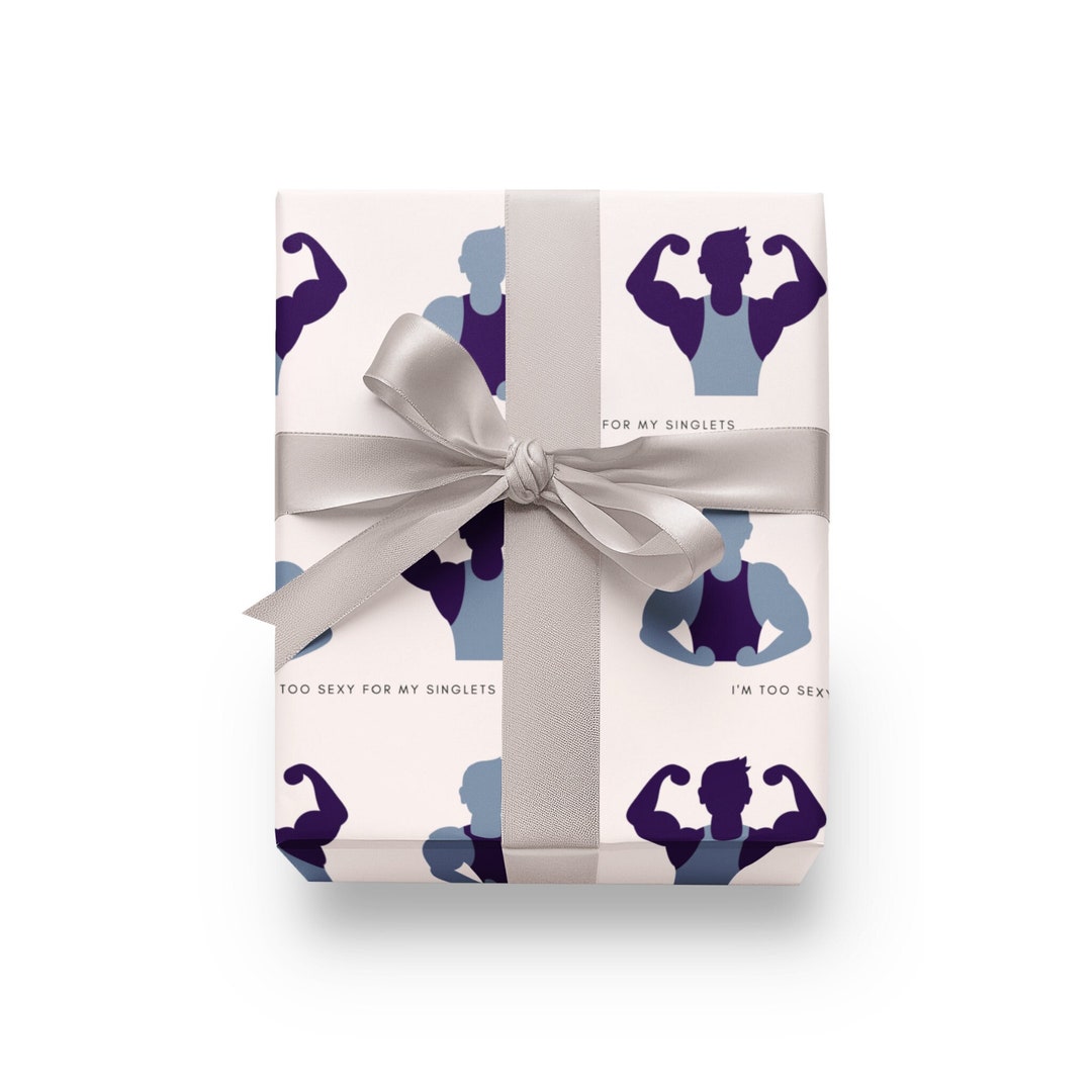 Father's Day Wrapping Paper Muscle Gift Wrapping Papers Funny Gift Wrap ...