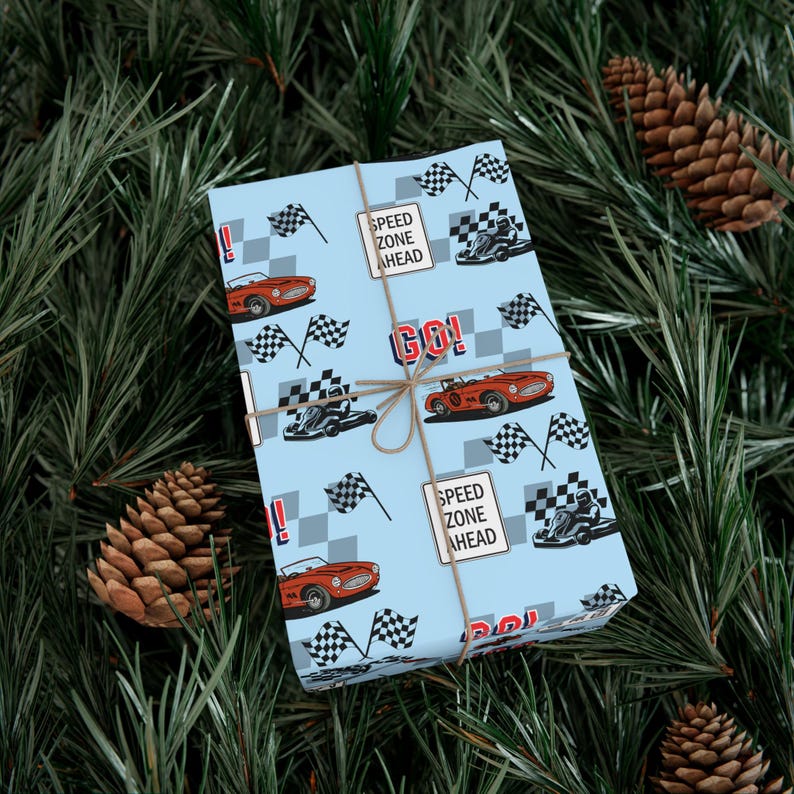 Racing Car Wrapping Paper Speed Car Gift Wrapping Formula One Wrapping ...