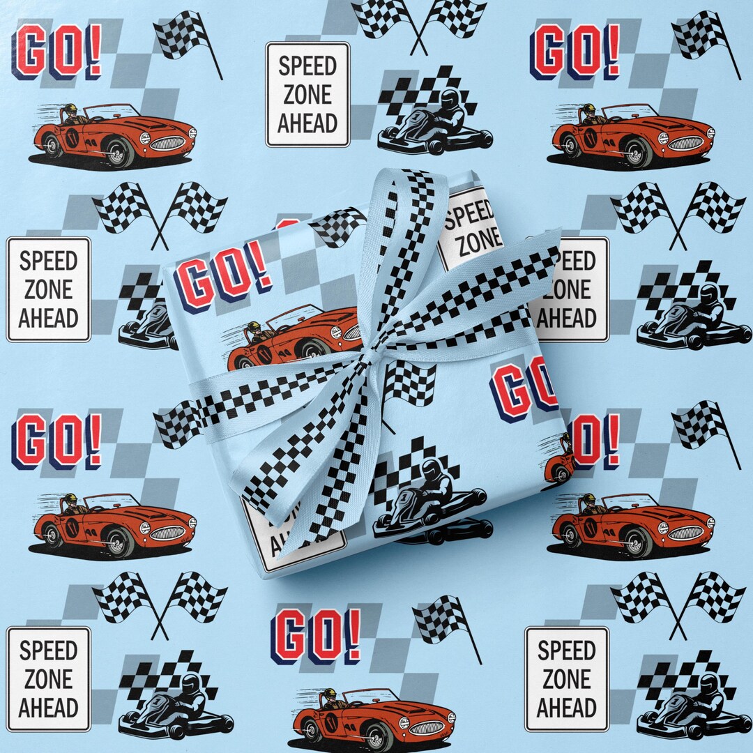 Racing Car Wrapping Paper Speed Car Gift Wrapping Formula One Wrapping ...
