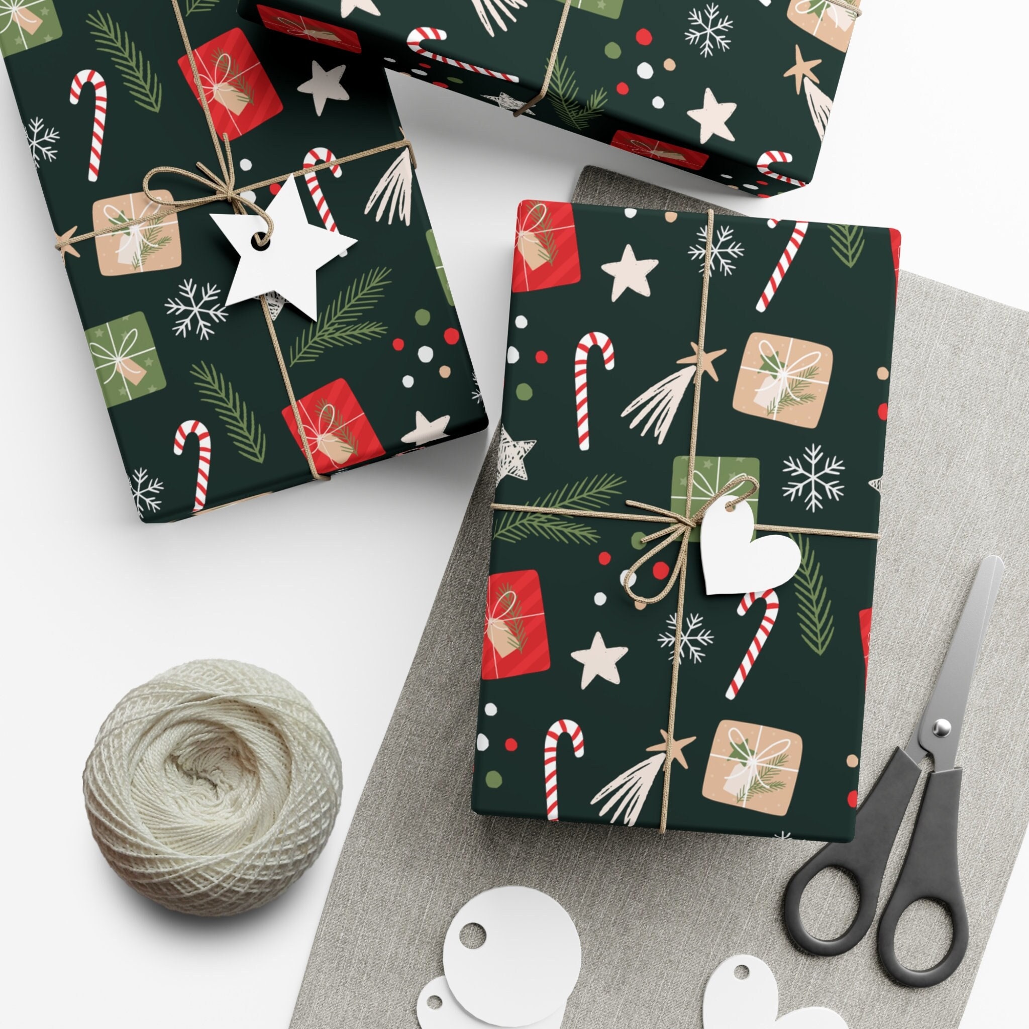 Scandinavian Christmas Gift Wrap Paper Scandi Presents Wrapping Paper ...
