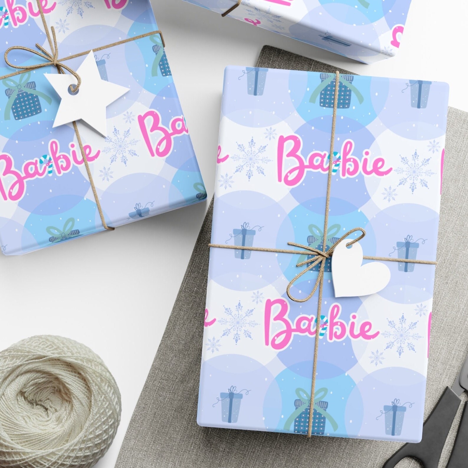 Barbie Winter Theme Wrapping Paper Barbie Holiday Gift Wrap Barbie Xmas ...