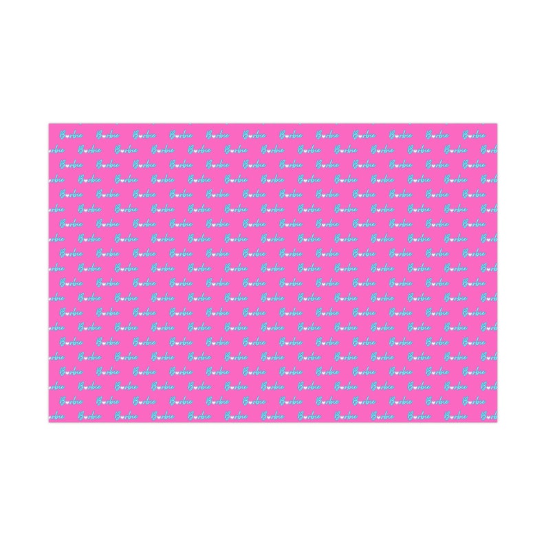 Barbie Themed Wrapping Paper Pink Gift Wrap Paper Girly Wrapping Paper ...