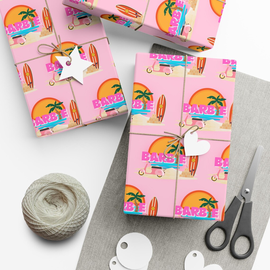 Barbie Beach Wrapping Paper Sunset Gift Wrap Barbie Wrapping Paper Kids ...