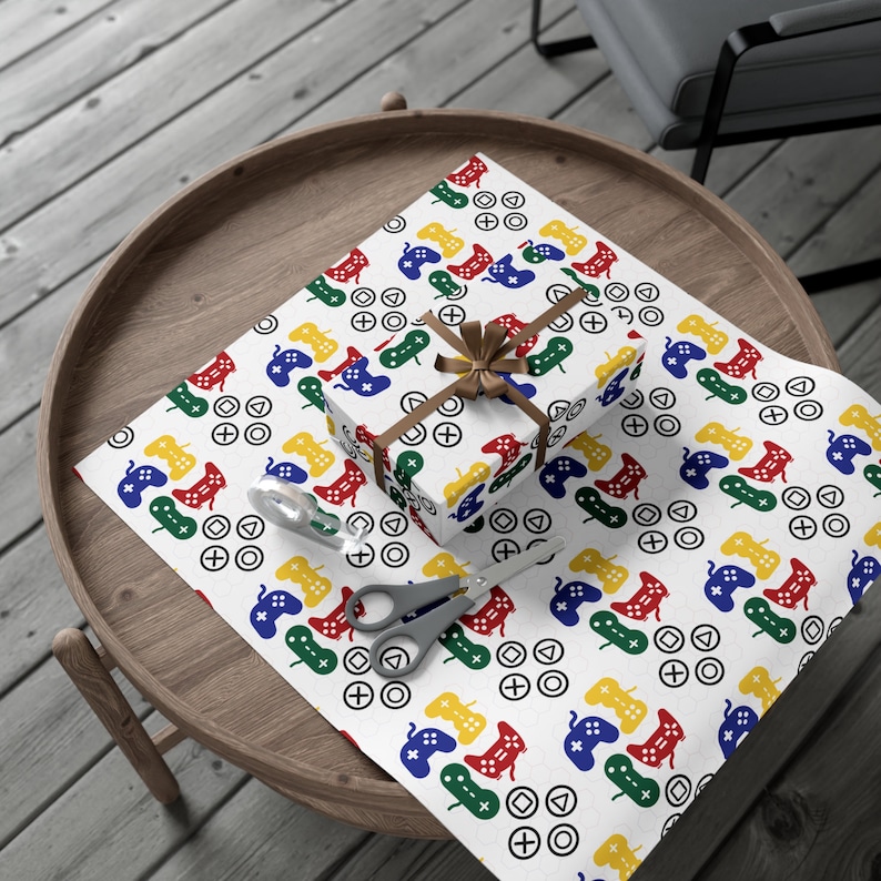 Game Console Wrapping Paper Controller Wrap Paper Gamers Wrapping Paper ...