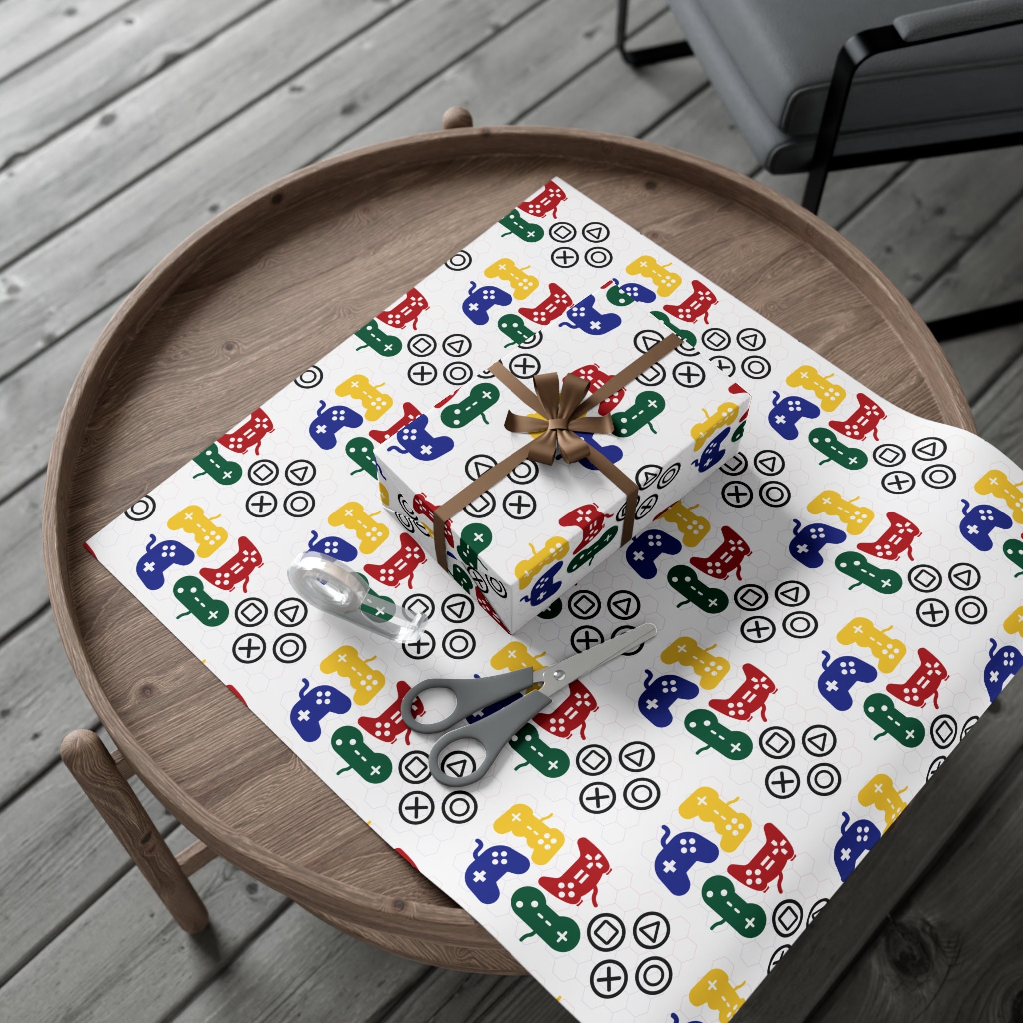 Game Console Wrapping Paper Controller Wrap Paper Gamers Wrapping Paper ...