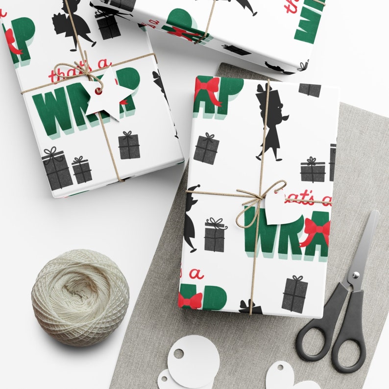 Funny Christmas Words Gift Wrap Paper Elf Wrapping Paper - Etsy