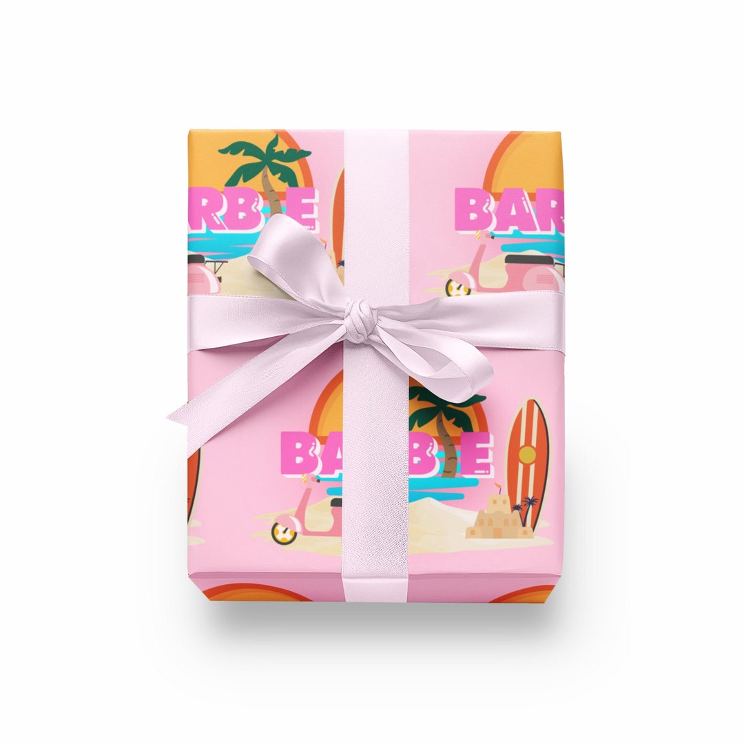 Barbie Beach Wrapping Paper Sunset Gift Wrap Barbie Wrapping Paper Kids ...