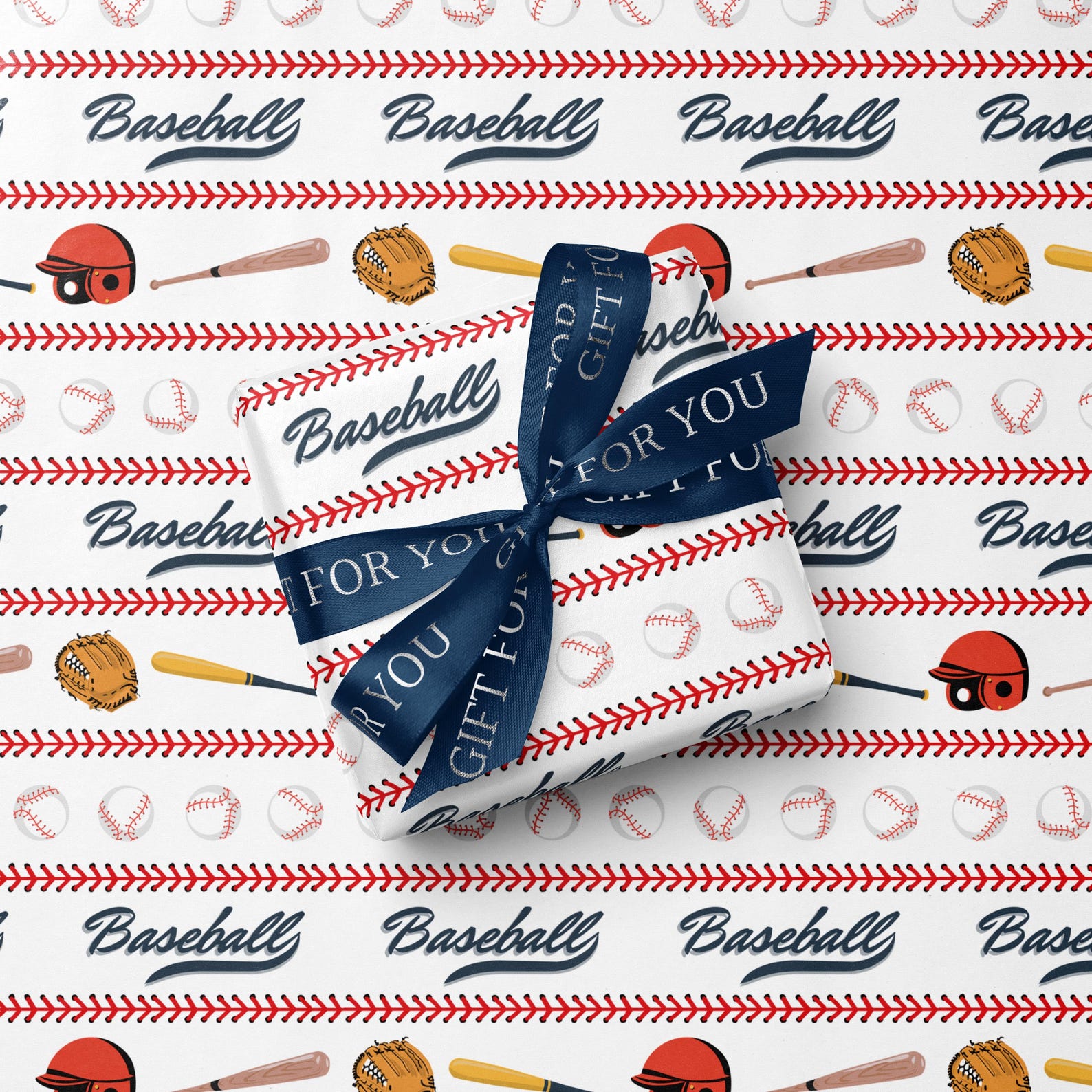 Baseball Gift Wrapping Paper Baseball Bats and Glove Gift Wrap Helmets ...