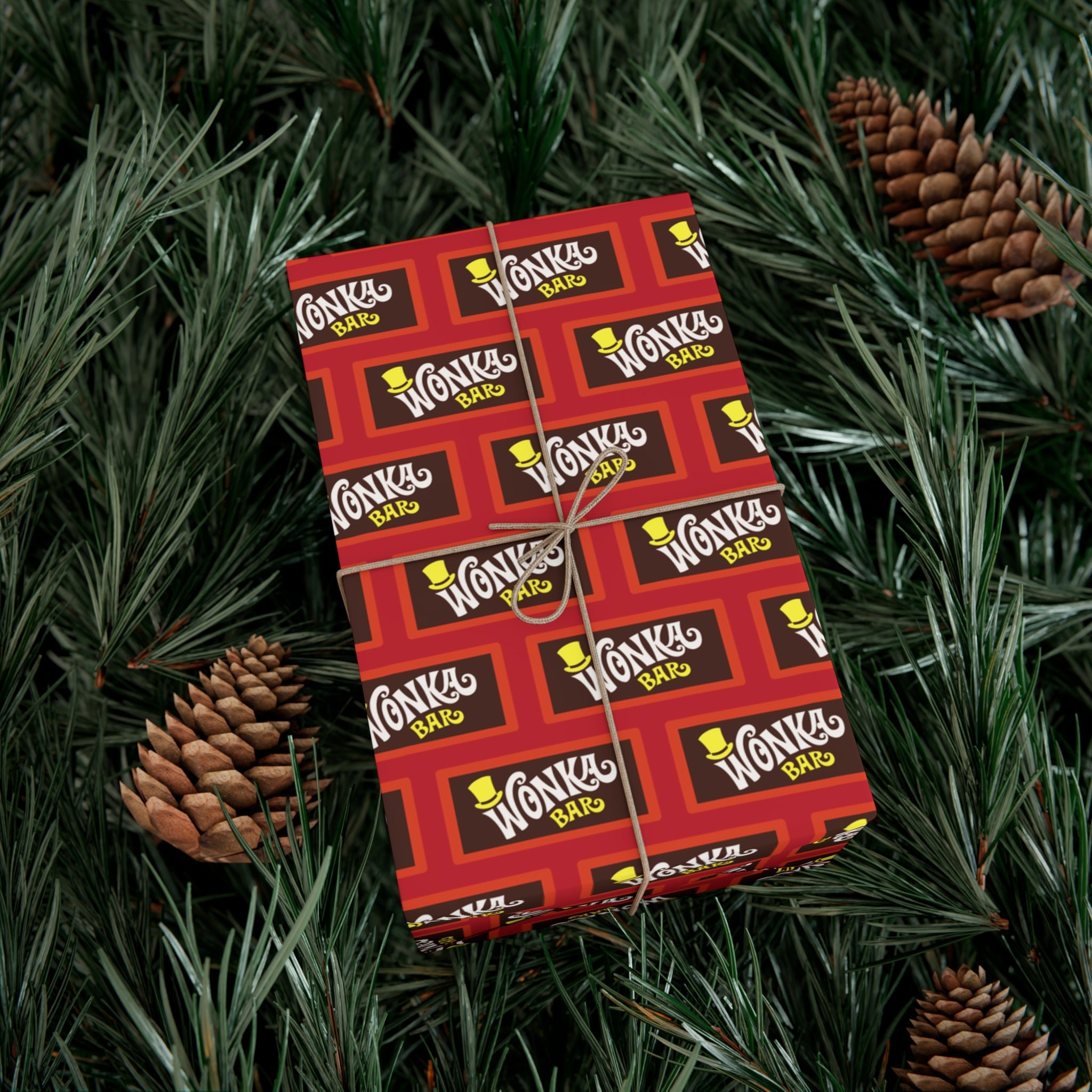 Willy Wonka Wrapping Paper Wonka Bar Wrapping Paper Chocolate Gift Wrap ...