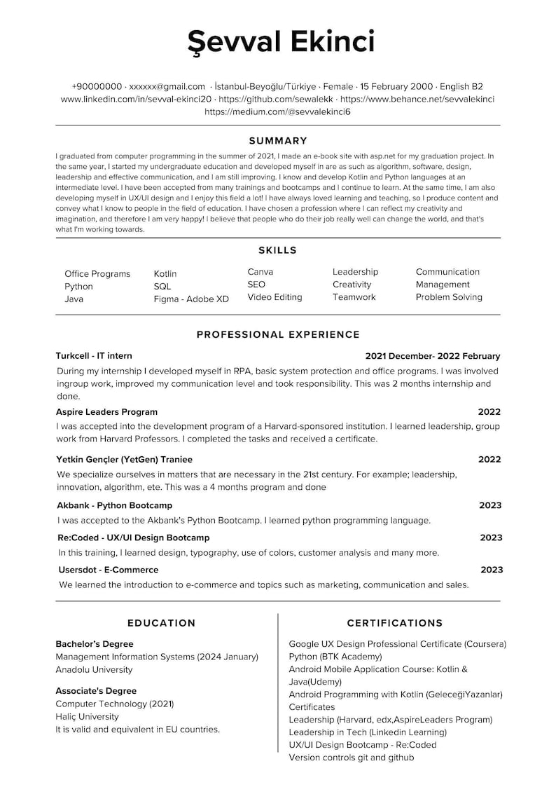 Currículum de Harvard Plantillas de cartas de presentación / - Etsy España