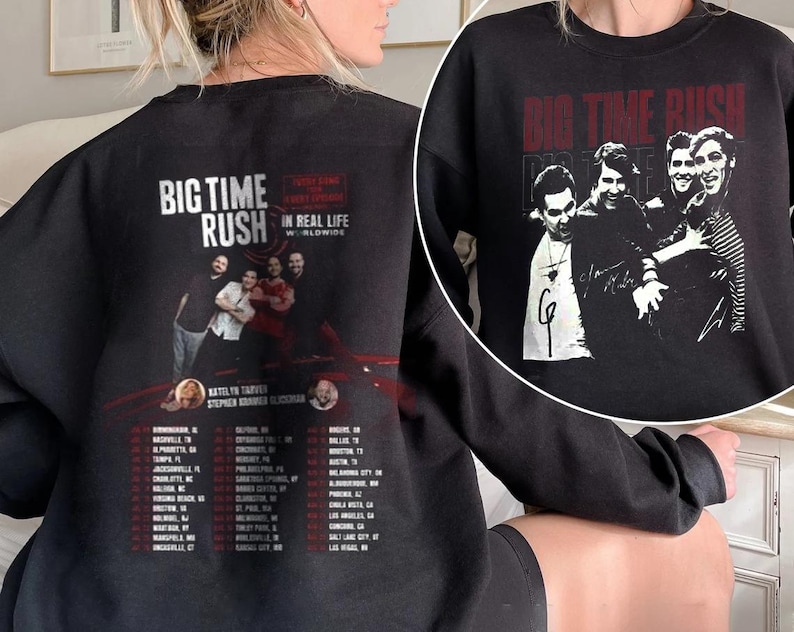 Big Time Rush in Real Life Worldwide Tour Two-sided Shirt, Big Time ...