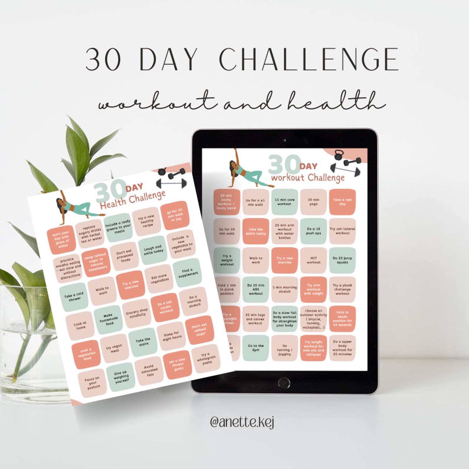30 Day Challenge, Healthier Life, Workout Challenge - Etsy